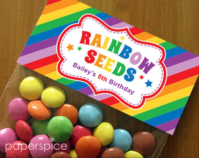 Rainbow Seeds Treat Bag Toppers Kids Birthday Party Bags - Etsy UK