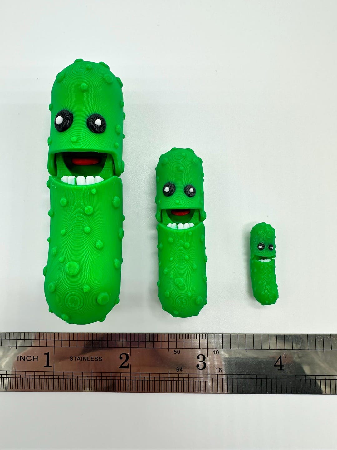 NEW Faces! JUMBO Talking Pickles 3D Printed, Articulating Mouth, 3 Pack ...