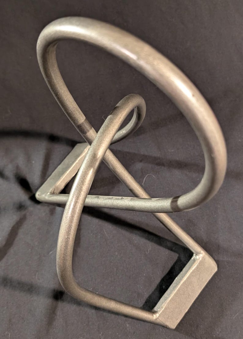Abstract Modernist Metal Table Sculpturevintage 1970s Gray Silver ...