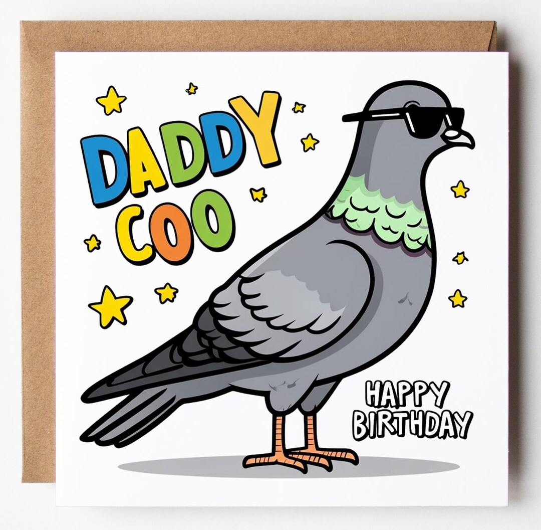 PRINTABLE Cool Dad Birthday Card, Funny Dad Card, Bird Card, Joke Happy ...