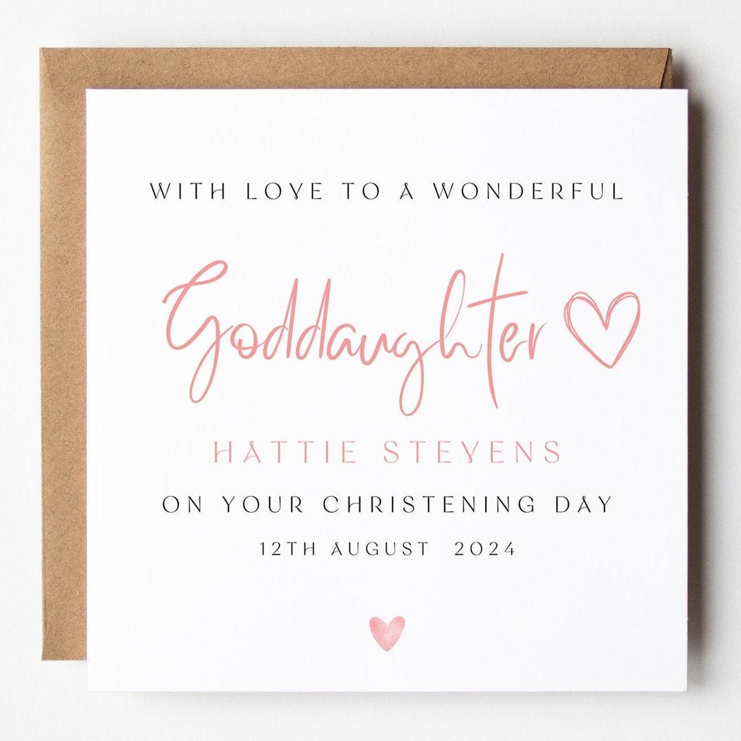 PRINTABLE Goddaughter Christening Card, Church, Name Date, Simple ...