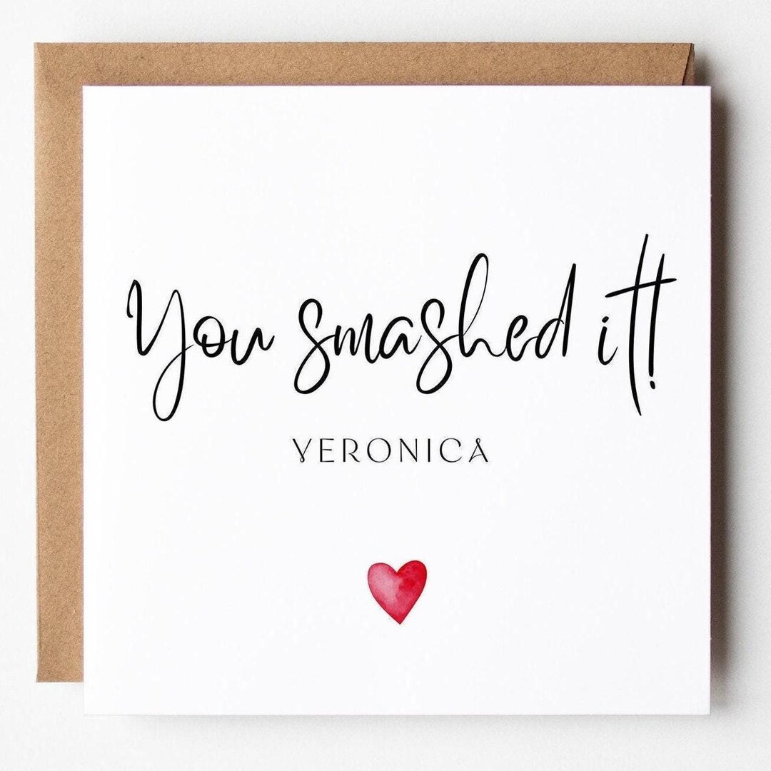 Personalized Congratulations Card: You Smashed It, Good Grades - Etsy