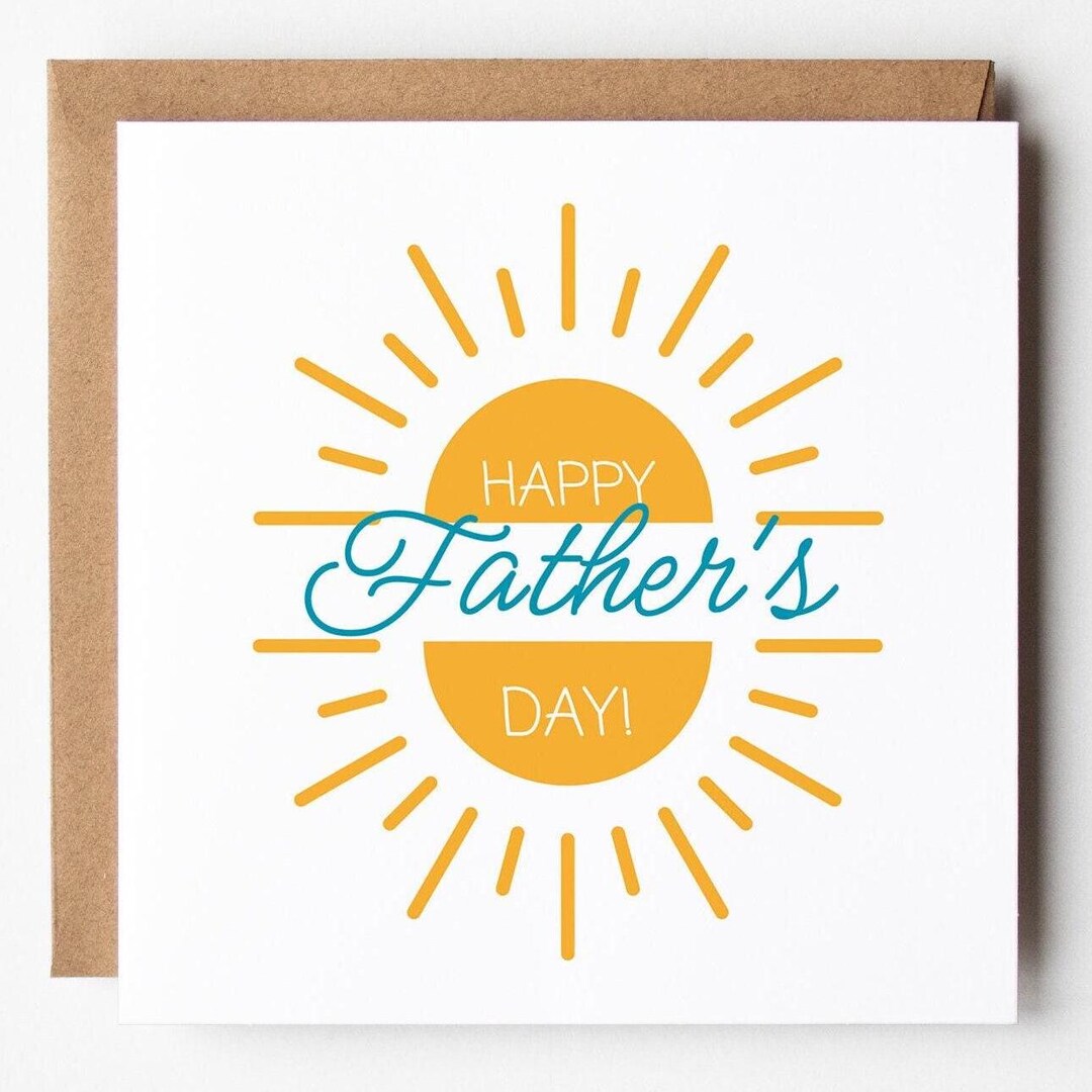 PRINTABLE Sunshine Father's Day Card, Sun Father's Day Card, Yellow ...