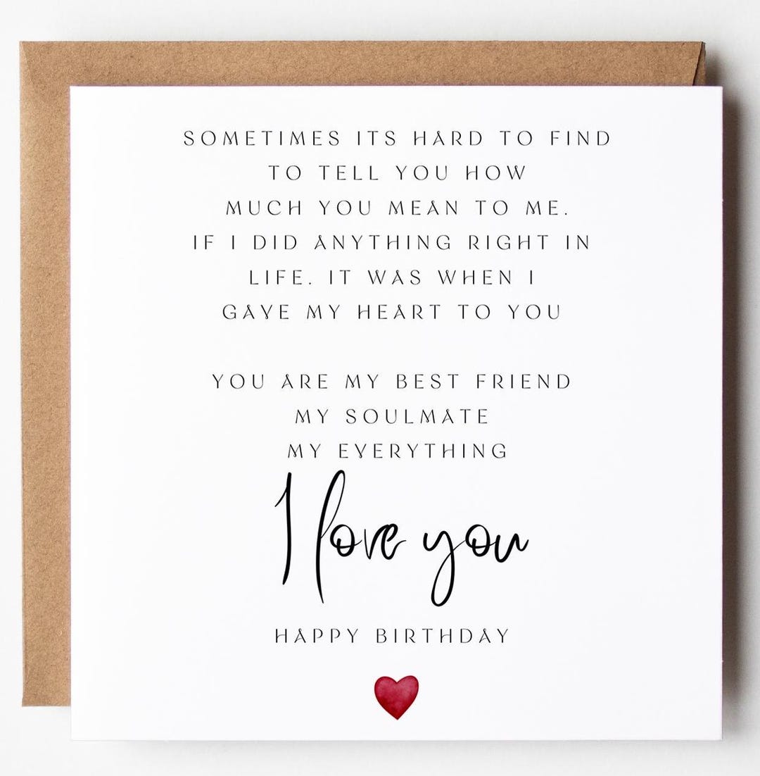 PRINTABLE Love You Birthday Card, Soul Mate Birthday, Husband and Wife ...