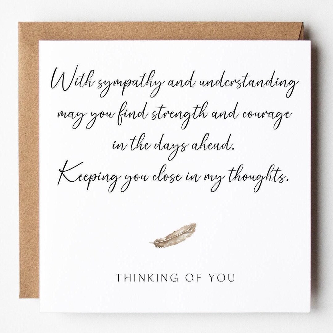 Feather Angel Sympathy Card: Thinking of You, Condolences - Etsy