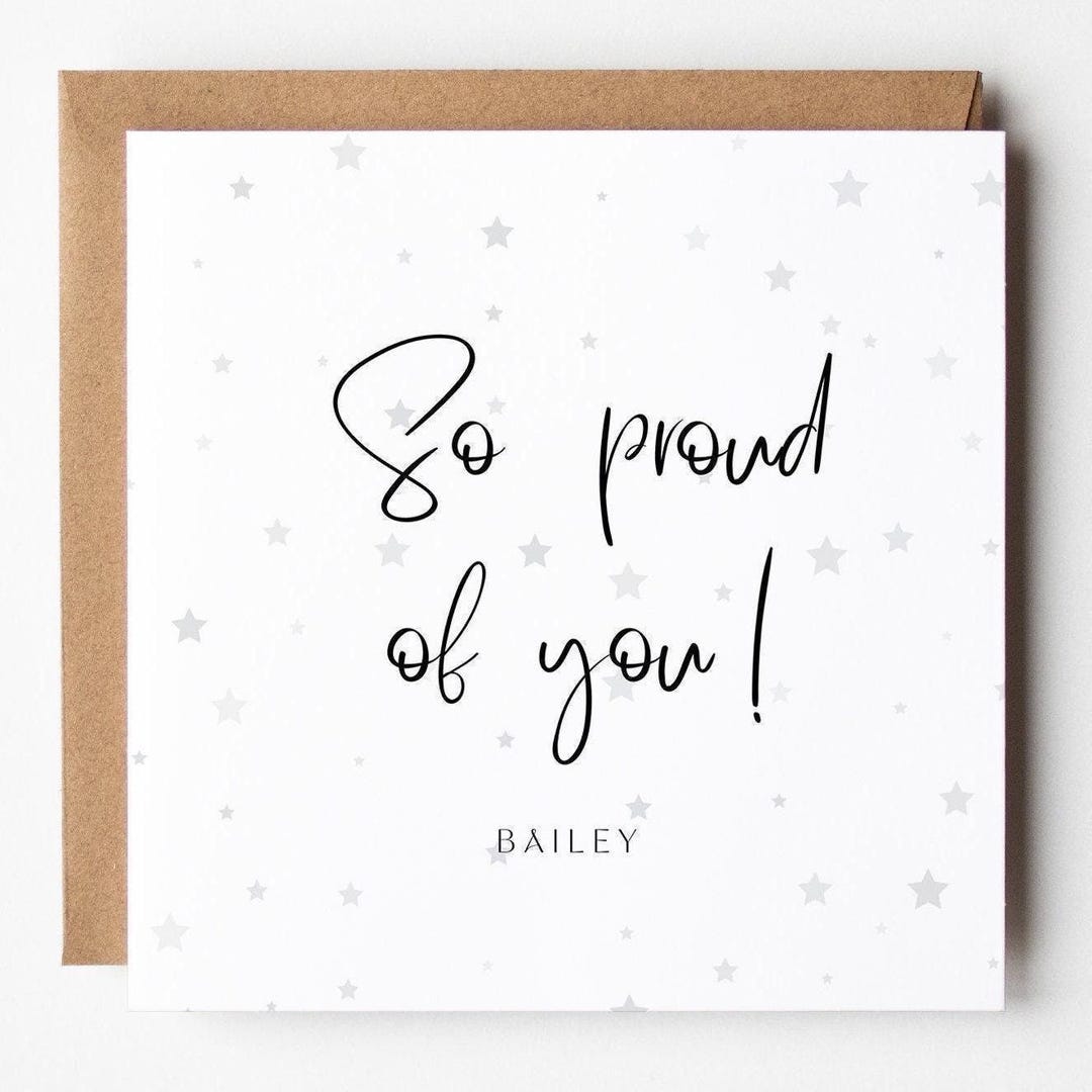 Personalized Congratulations Card: Proud of You, New Job, Graduation - Etsy