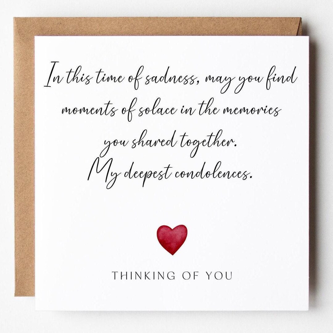 Personalized Sympathy Card: Red Heart Condolence Card - Etsy
