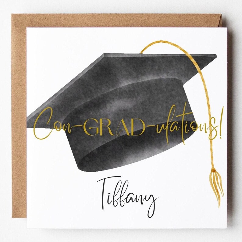 PRINTABLE Graduation Cap Card, Cap & Gown, Well Done, Congratulations ...