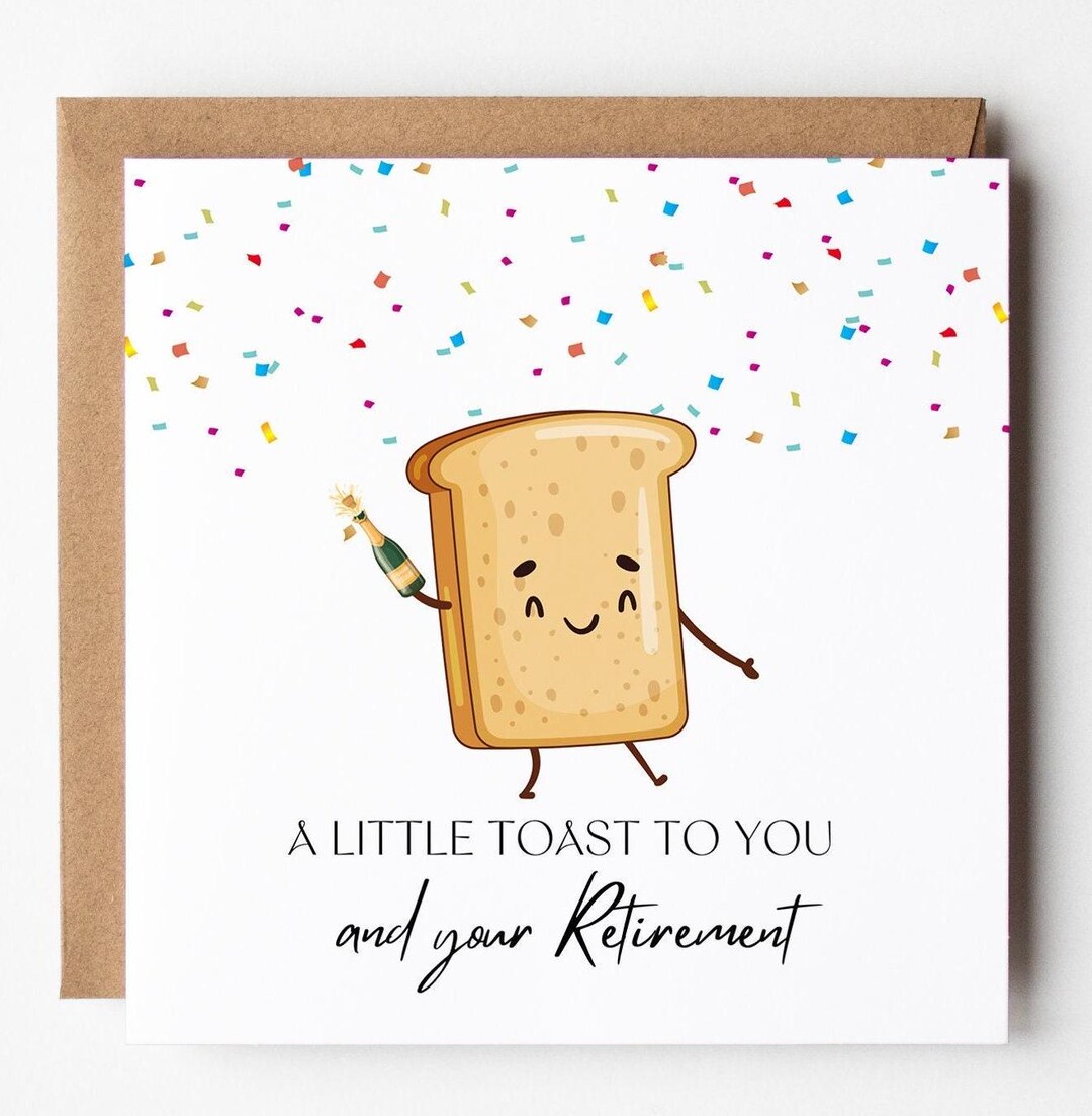 PRINTABLE Happy Retirement Card, A Toast to You, Champagne Toast, Joke ...