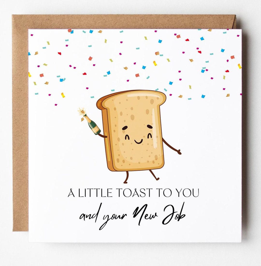 PRINTABLE Congratulations on New Job Card, A Toast to You, Champagne ...