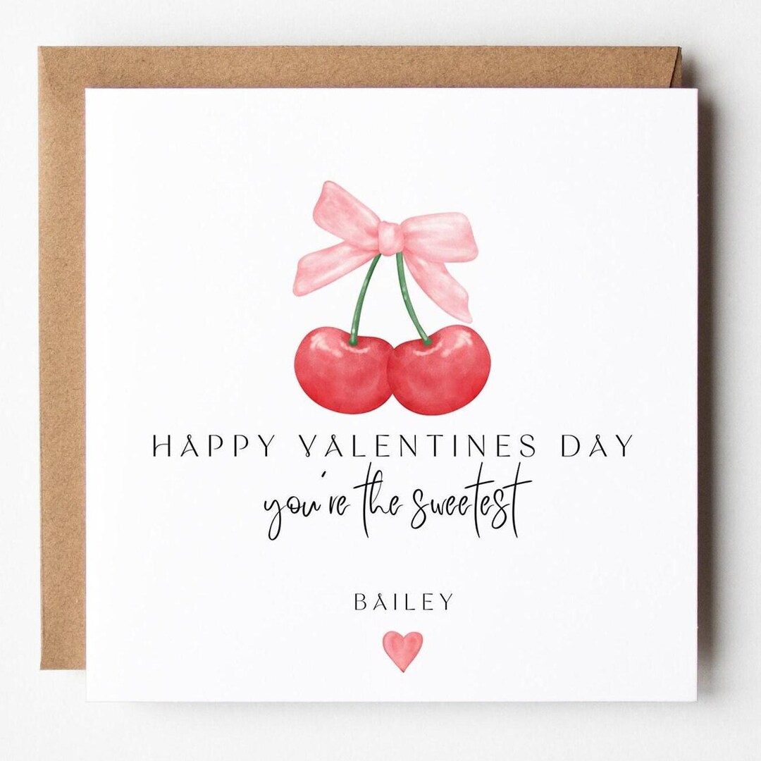 PRINTABLE Cherry Valentines Day Card, I Love You Card, You're the ...