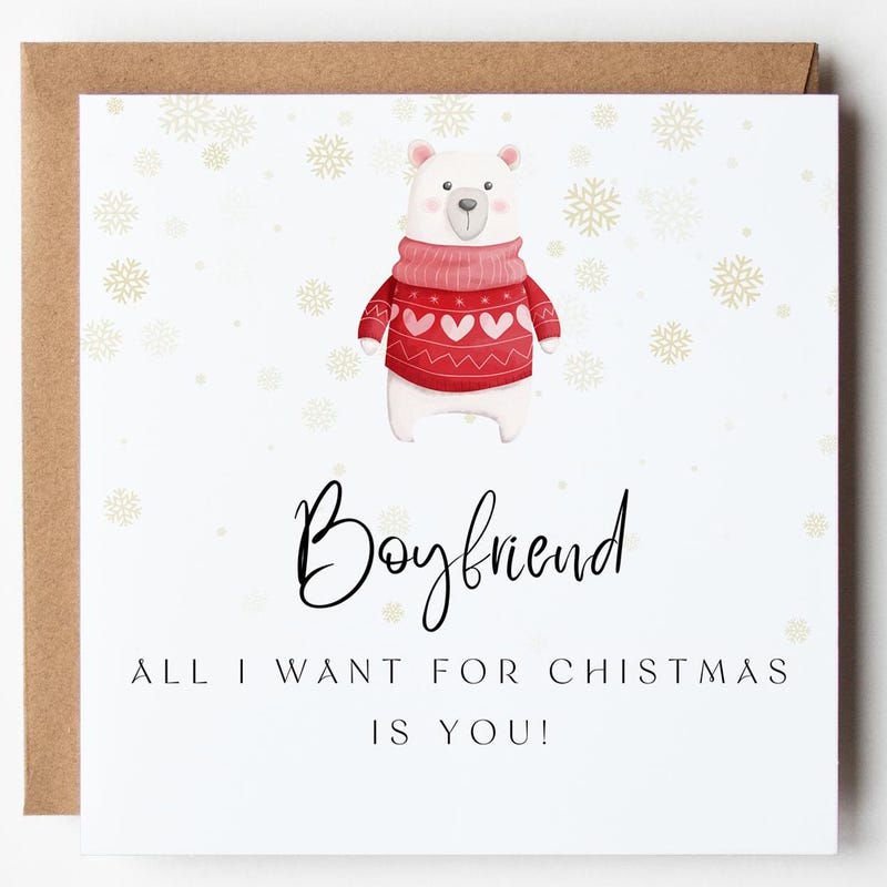 Boyfriend Christmas Card - Etsy