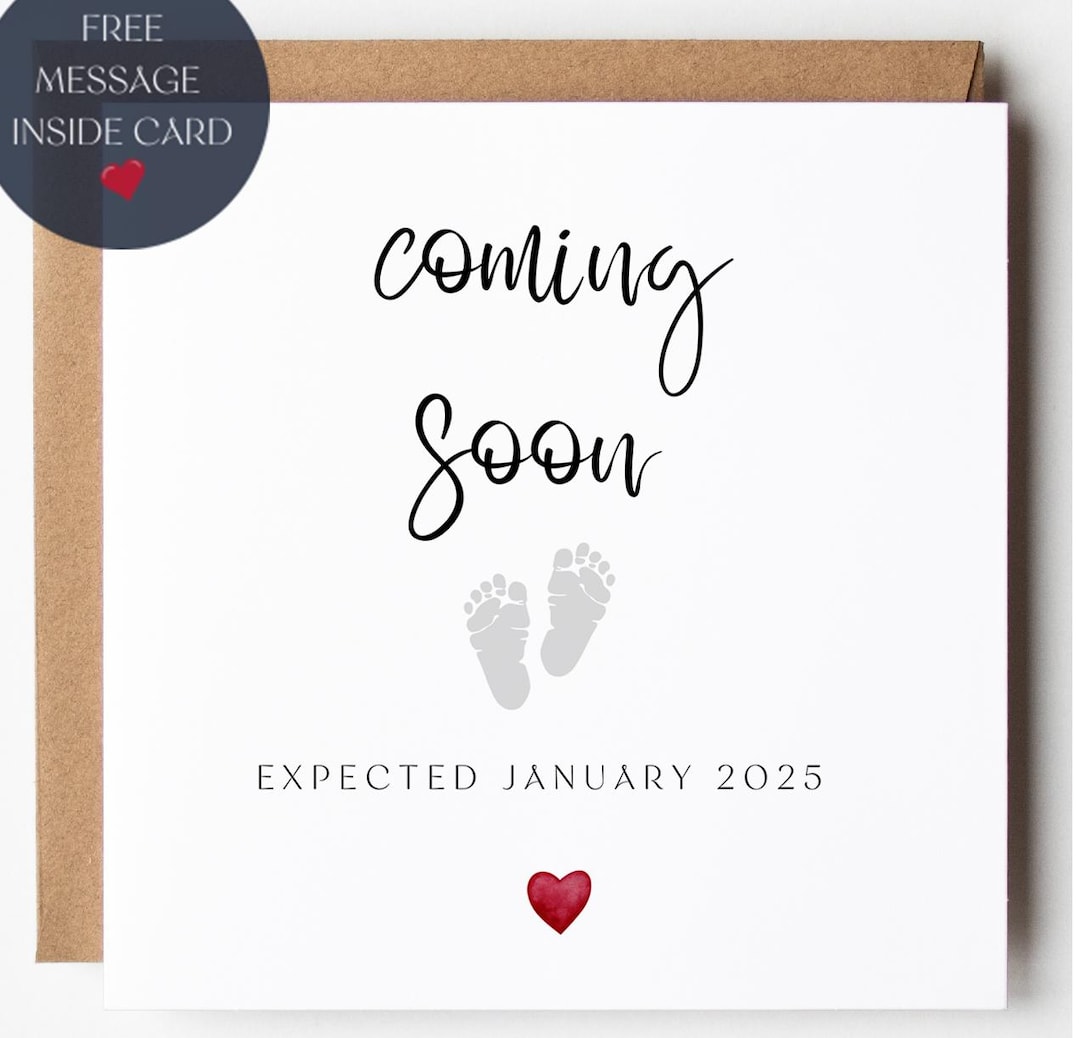 Baby Coming Soon Card, I'm Pregnant Card, Pregnancy Announcement ...
