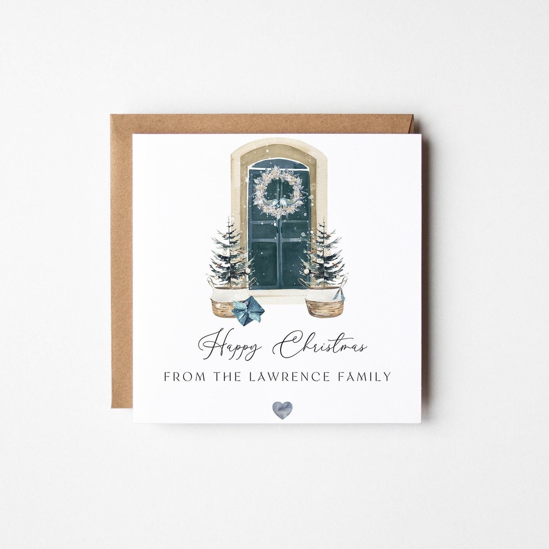 Christmas House Christmas Card, Happy Christmas, Personalised Name ...