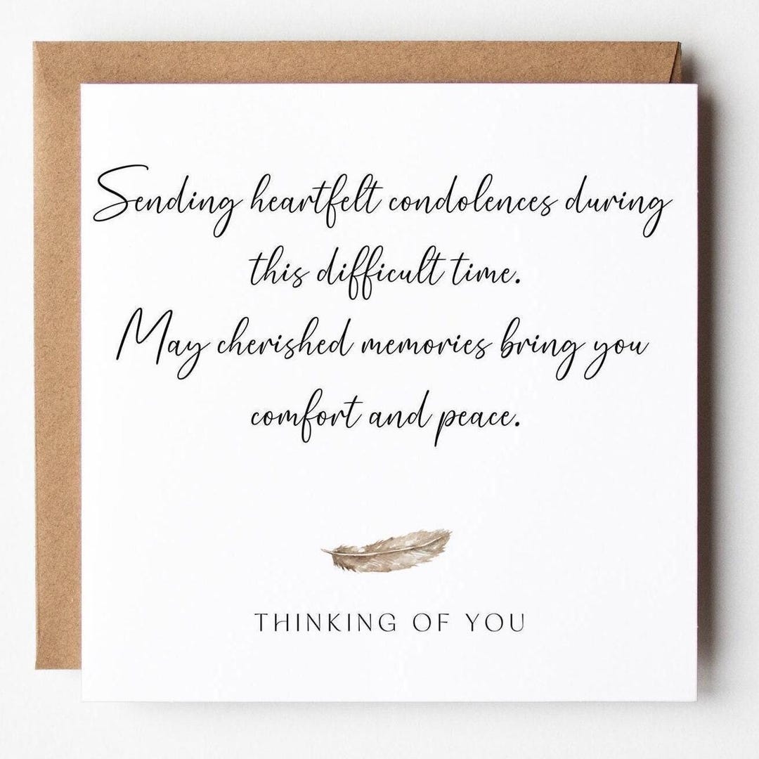 Personalized Condolence Card: Feather Angel Sympathy Card - Etsy