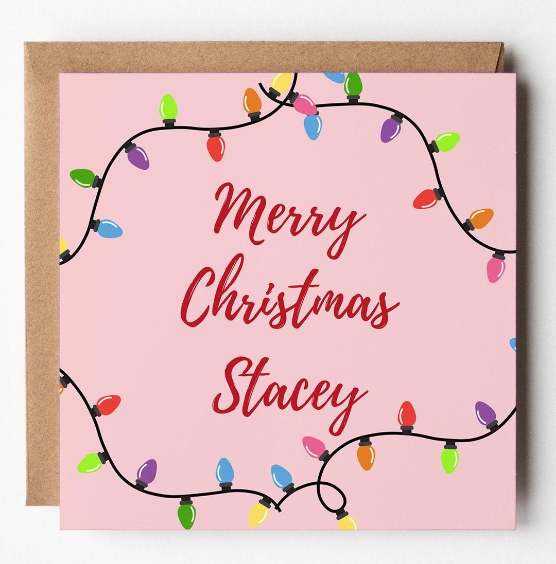 PRINTABLE Christmas Lights Card, Merry Christmas Card, Personalized ...