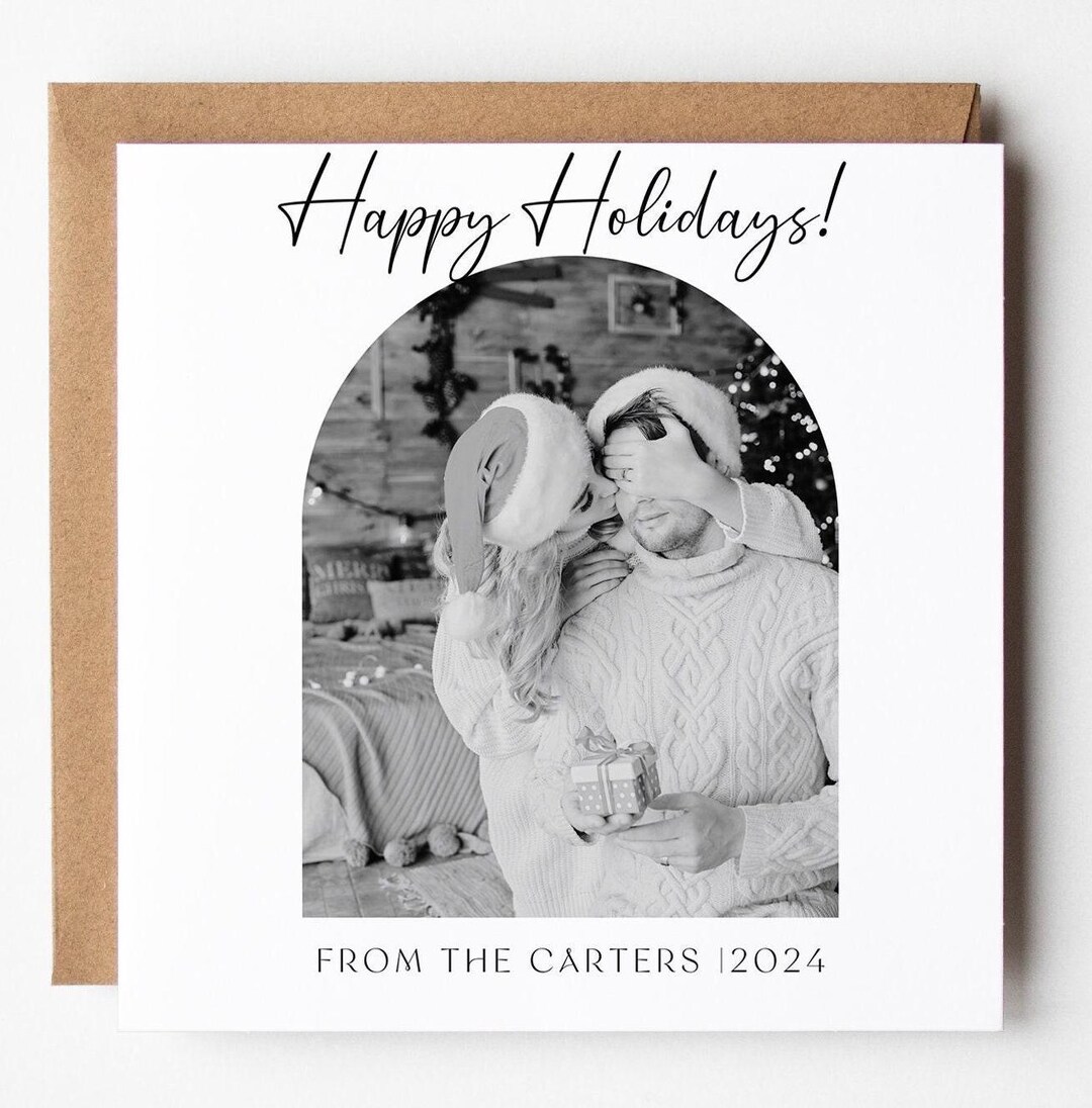 PRINTABLE Personalised Christmas Photo Card, Family Christmas Card ...