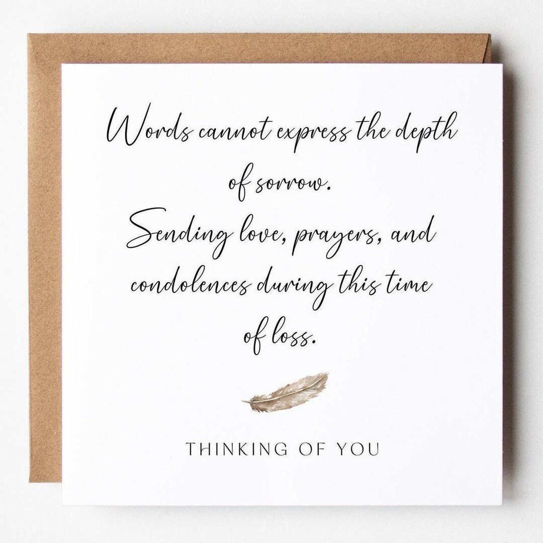 Personalized Condolence Card: Feather Angel Sympathy Card - Etsy