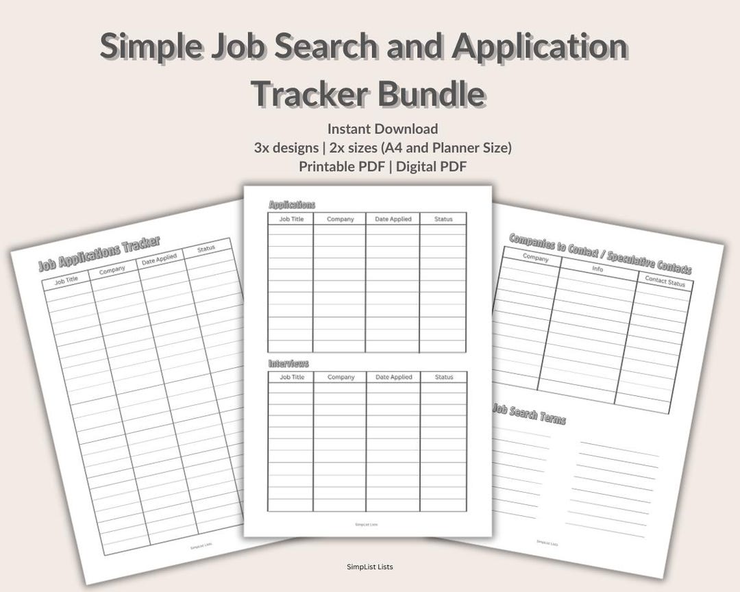 Job Application Tracker Printable Bundle Editable Job Search ... Job Application Tracker Printable Bundle Editable Job Search ...