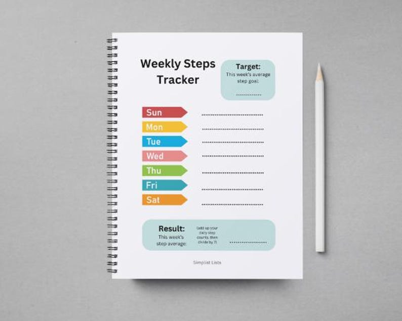 Weekly Step Average Tracker (printable) | Track Your Weekly Step ...