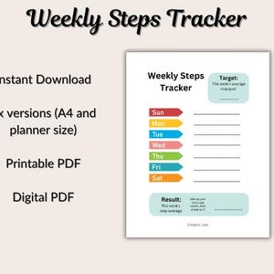 Weekly Step Average Tracker (printable) | Track Your Weekly Step ...