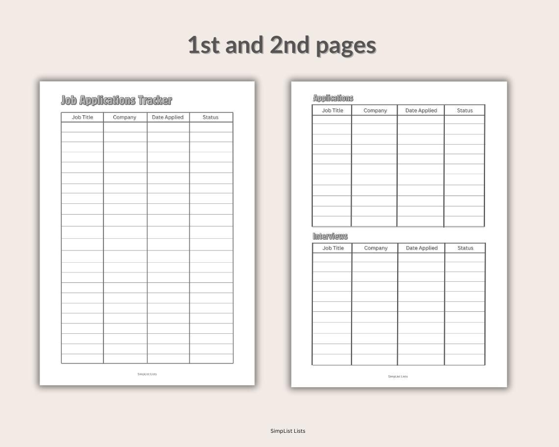 Job Application Tracker Printable Bundle: Editable Job Search Planner ...