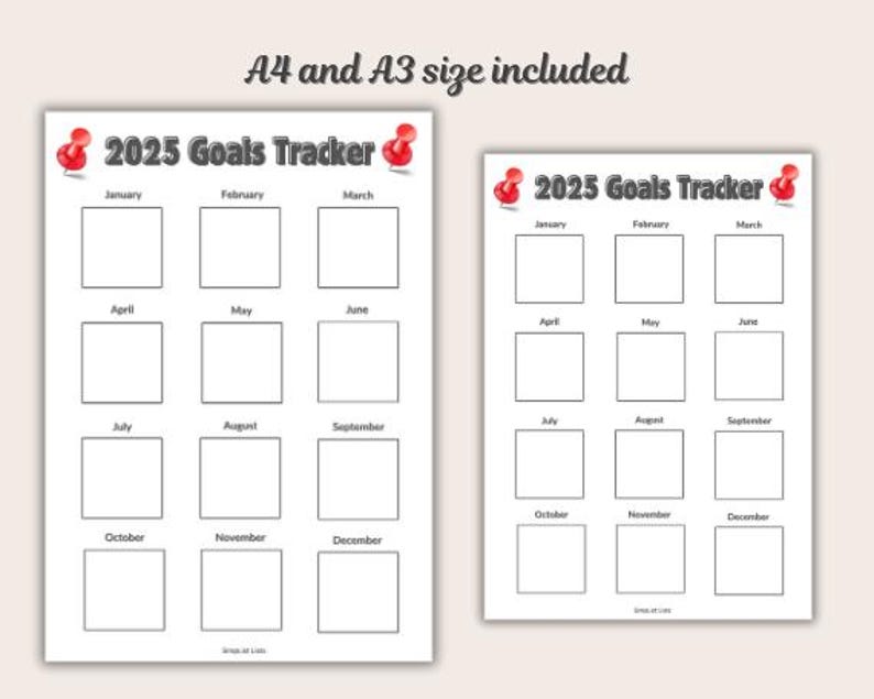 2025 Goals Tracker Bundle | Visual & List Planners (PDF) - Etsy UK