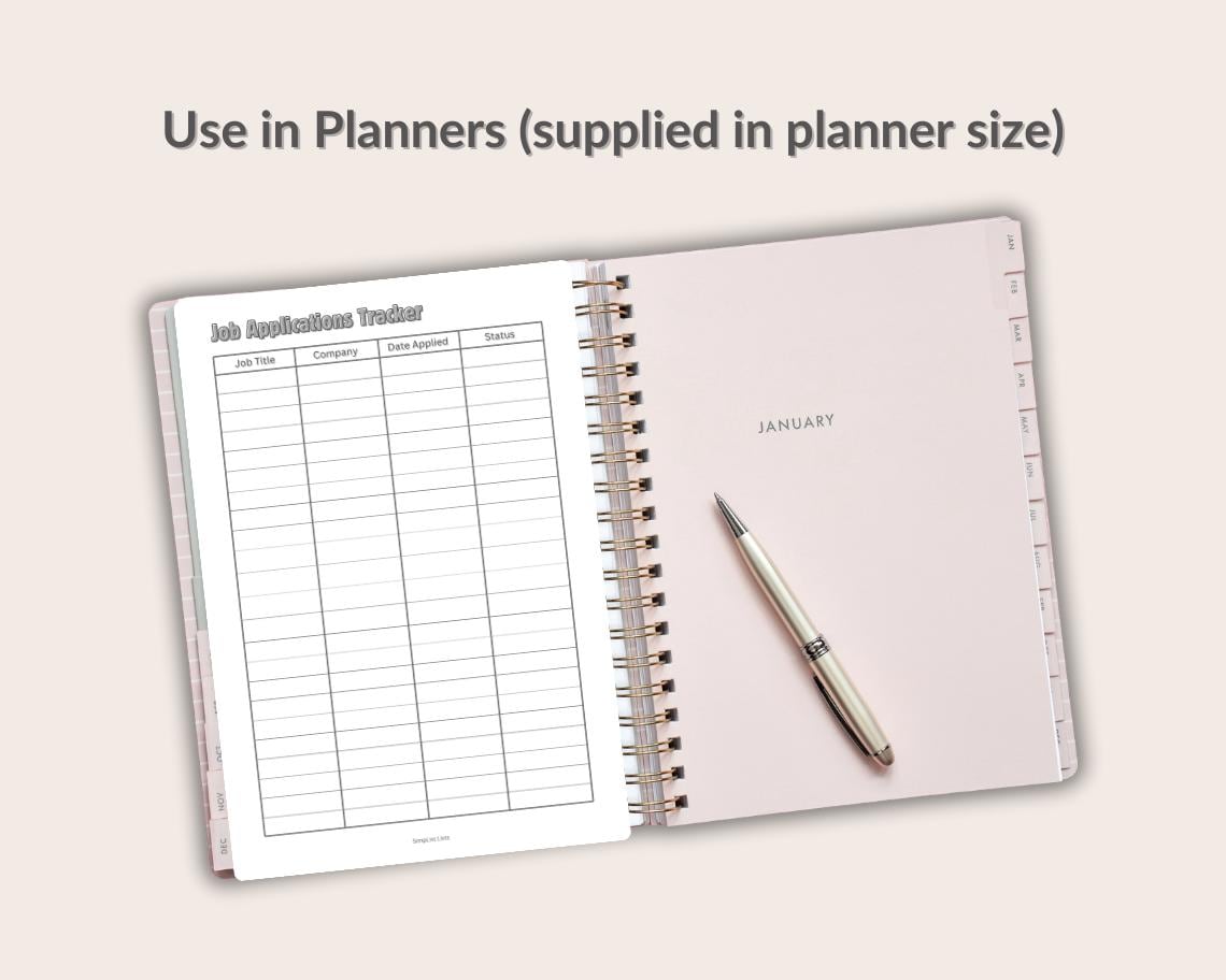 Job Application Tracker Printable Bundle: Editable Job Search Planner ...