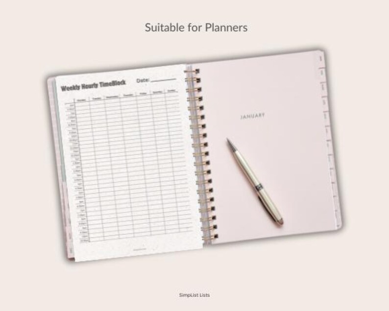 Weekly Timeblock Planner Printable 2 Versions 30-min & 60-min ...