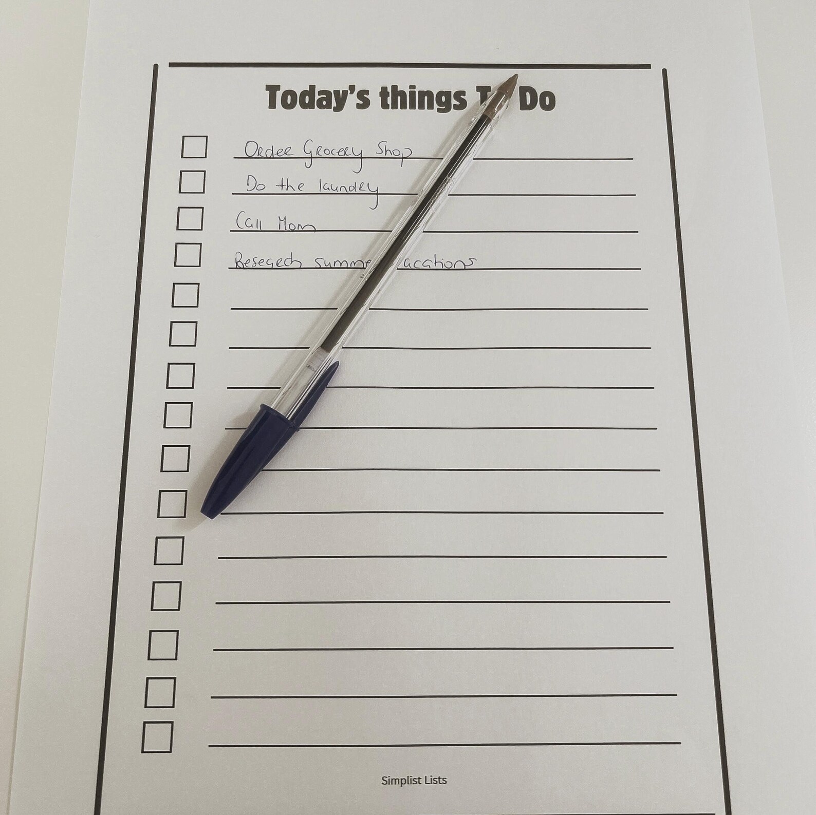 Simple To-do List With Checklist printable PDF A4 - Etsy