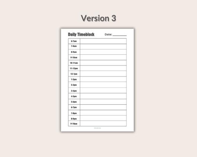Printable Daily Timeblock Planner Bundle: A4, A5, Planner Sizes ...