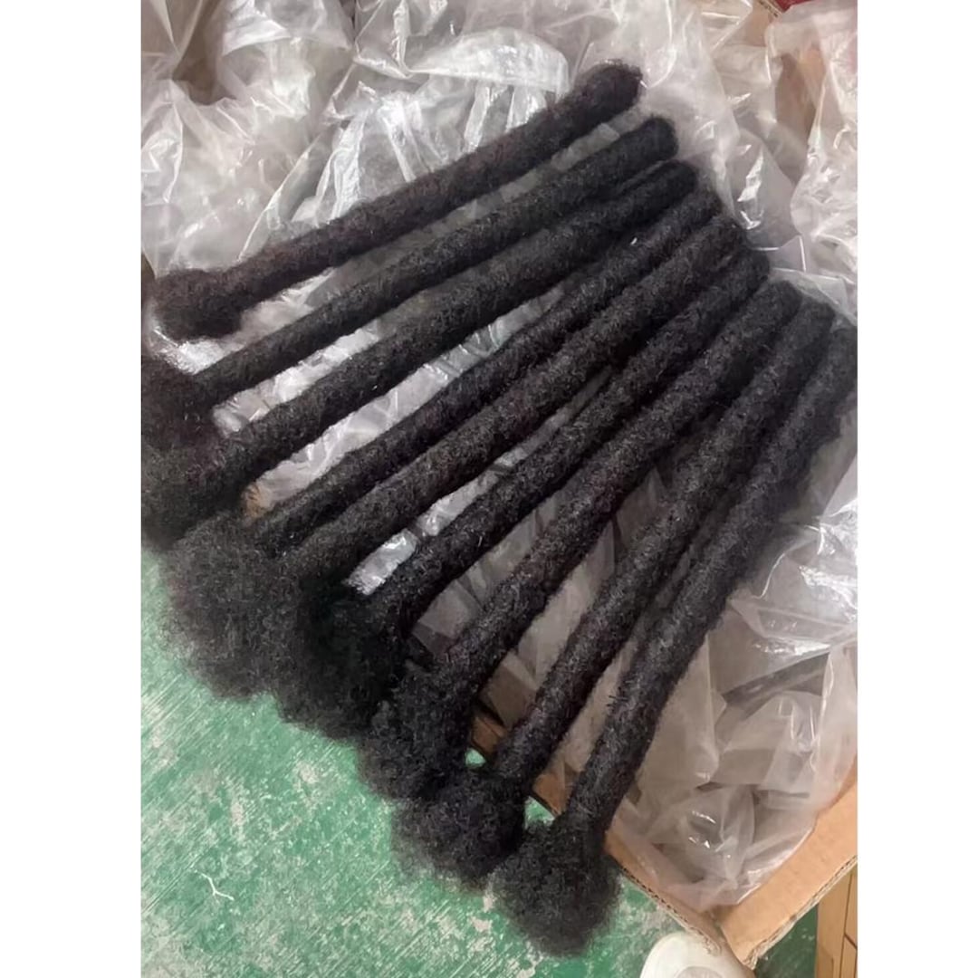 Wick Locs, 100% Human Hair Dreadlocks Extensions. Natural Color 10 Locs ...