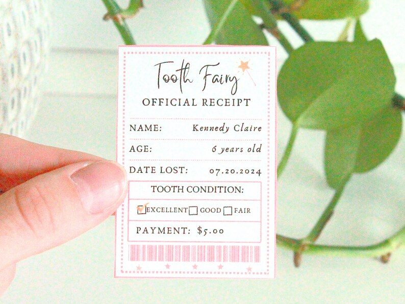 Printable Tooth Fairy Letter, Tooth Fairy Receipt, and Certificate ...