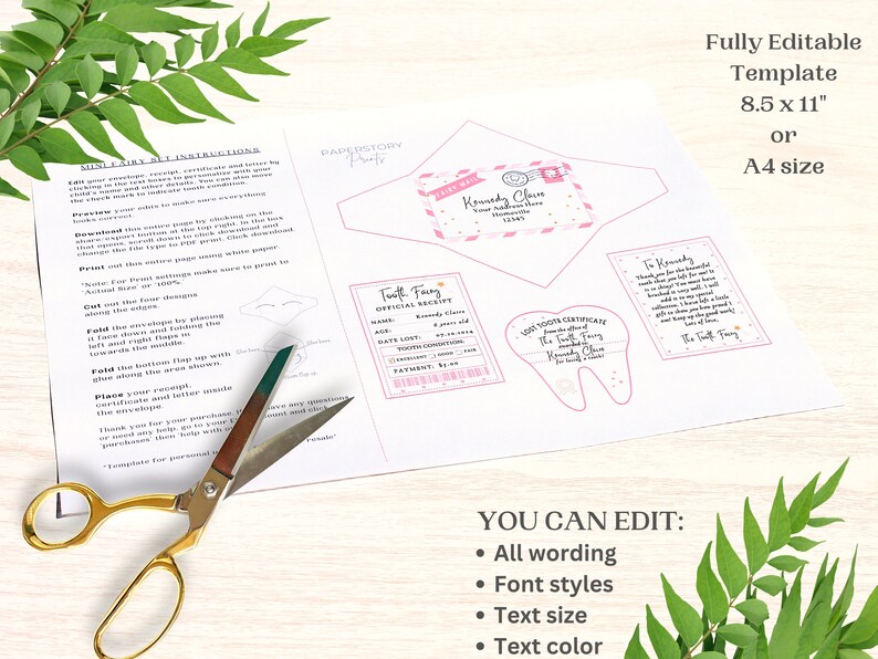 Printable Tooth Fairy Letter, Tooth Fairy Receipt, and Certificate ...