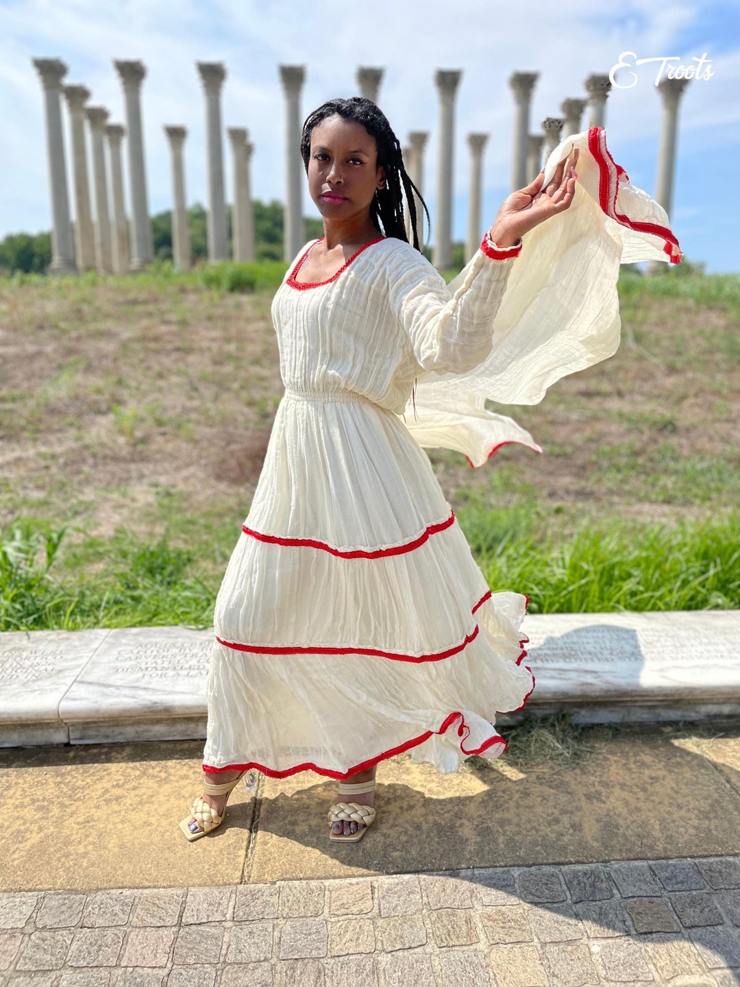 Whimsical Regency Dress W/ Matching Scarf for Bridgerton Tea Party ...