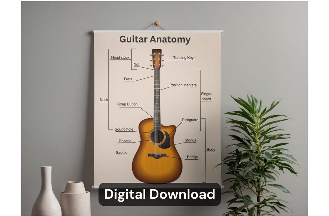 Guitar Anatomy Print, Music Room Decor (digital Download) - Etsy