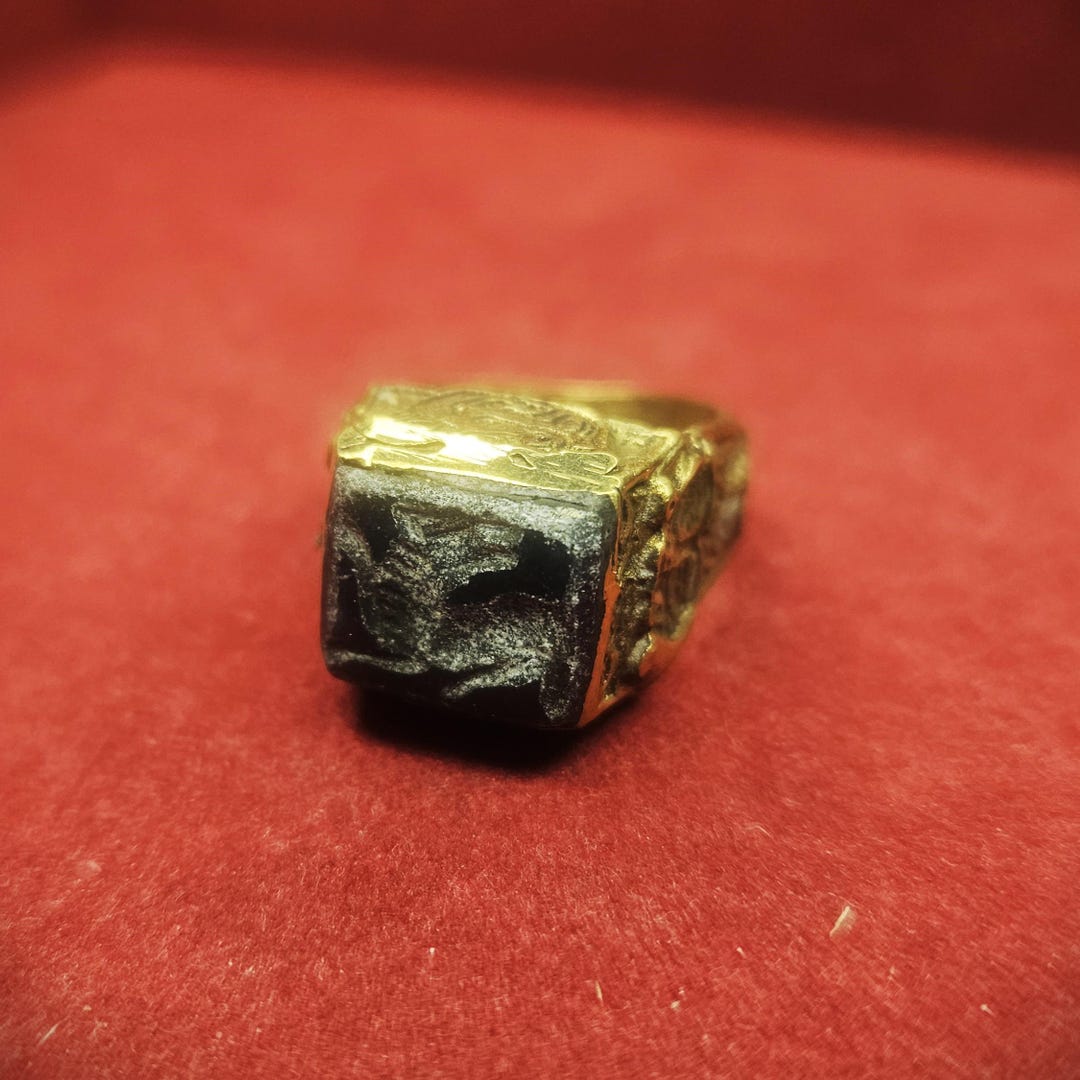 Blood Magick Ring of the First Howl • Black Onyx Wolf Occult Ring ...