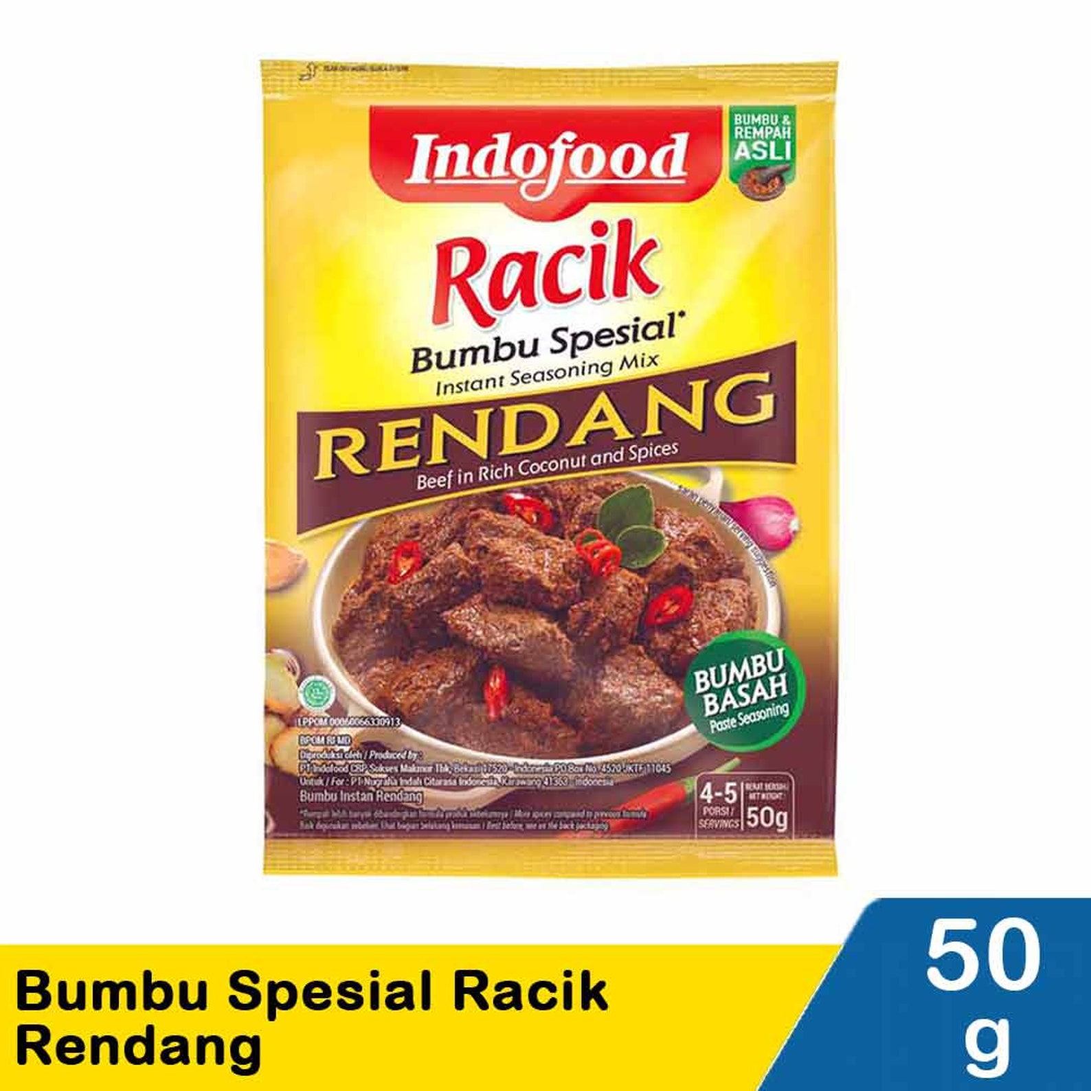 Indofood Instant Rendang Seasoning Mix 50g - Etsy