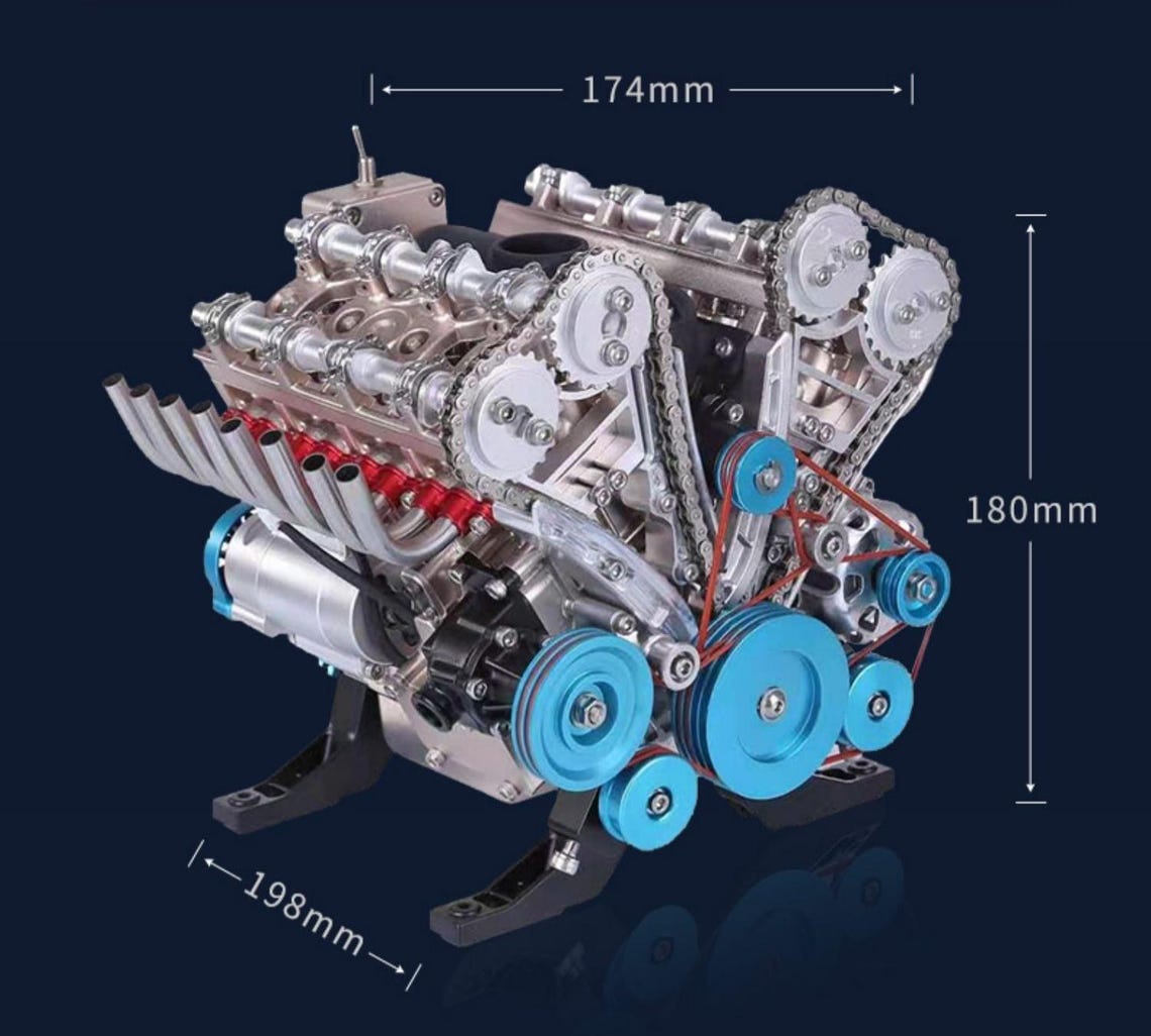 DIY Physics V8 Engine Model, Can Start Up, Car Lovers and Men Gift ...
