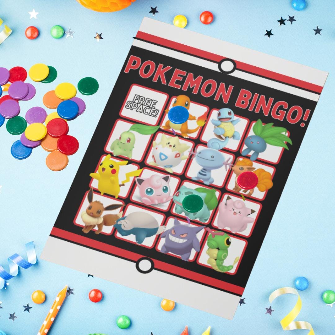 Pokemon Bingo for Kids' Parties | Digital Download - Etsy