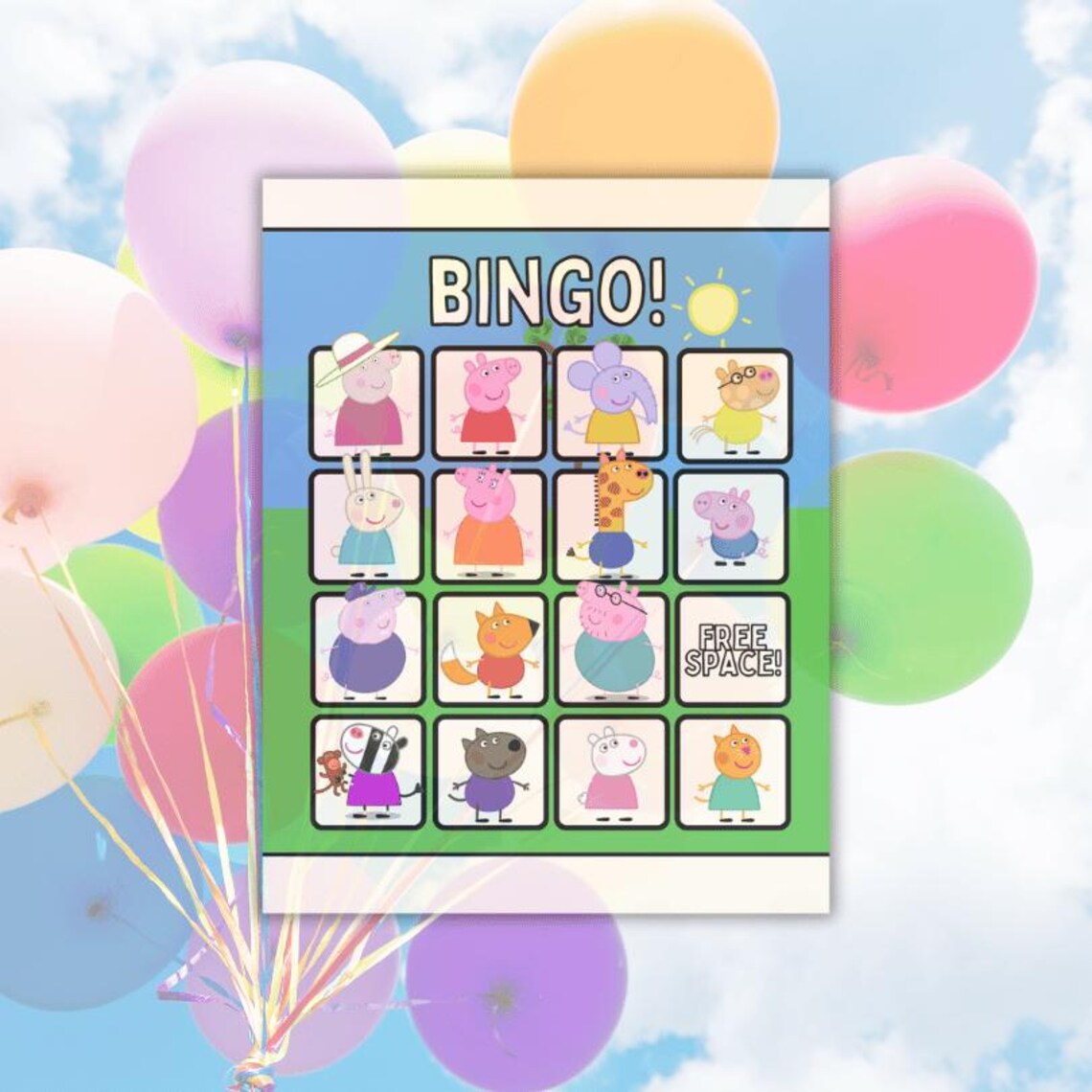 Peppa Pig Bingo for Kids' Parties | Digital Download - Etsy
