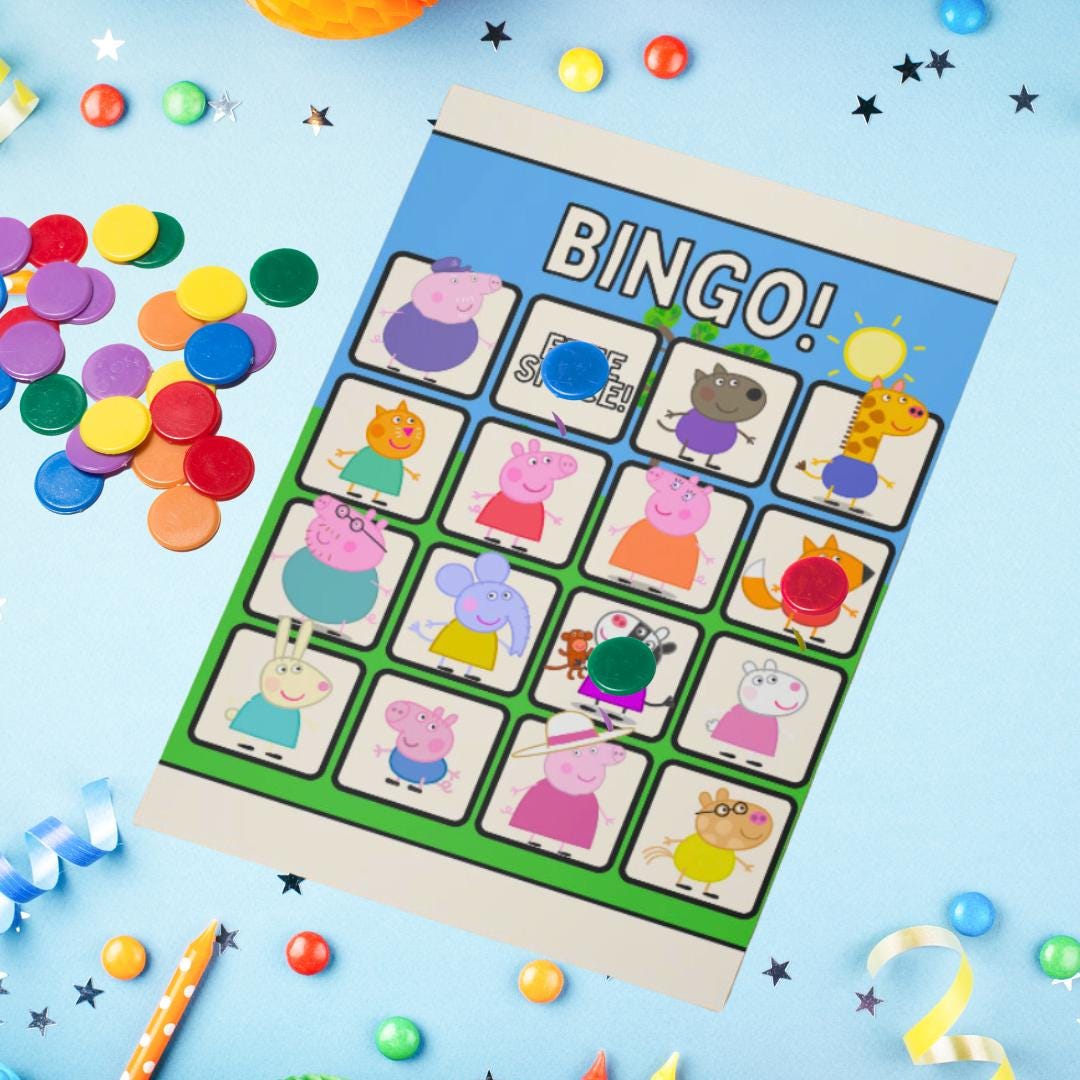 Peppa Pig Bingo for Kids' Parties | Digital Download - Etsy