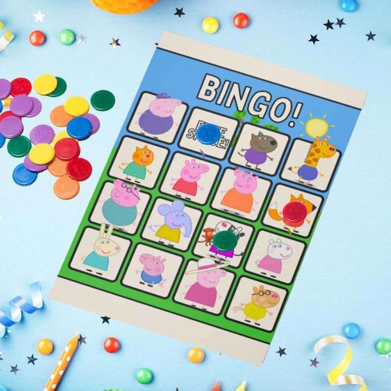 Peppa Pig Bingo for Kids' Parties | Digital Download - Etsy