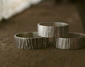 Bark Texture Ring | Etsy