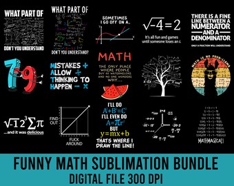 Cat Math PNG Bundle, Funny Math Png, Math Teacher Png, Math Lover Png ...