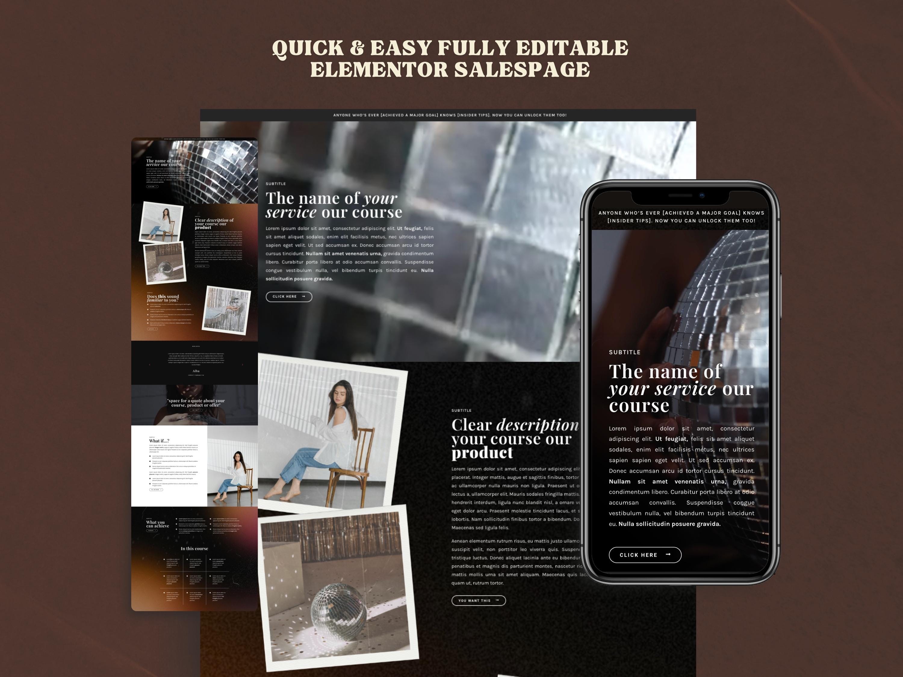 Sales Page Template for Elementor Pro | Customizable Wordpress Landing ...