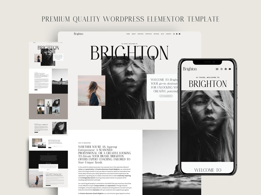 Wordpress Elementor Pro Template ‘brighton’ – Modern Multi-page WP Theme for Creative Coaches ...