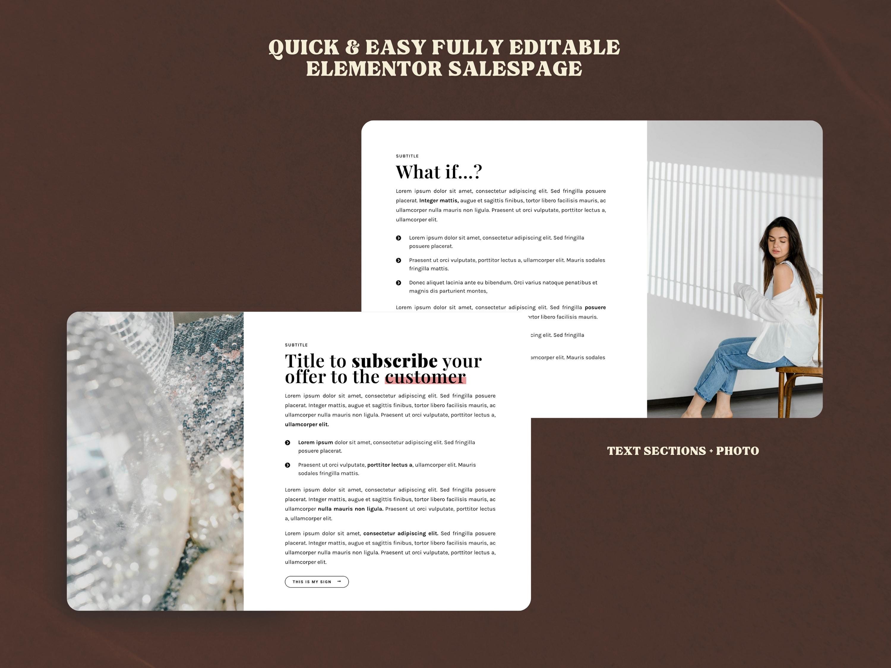 Sales Page Template for Elementor Pro | Customizable Wordpress Landing ...
