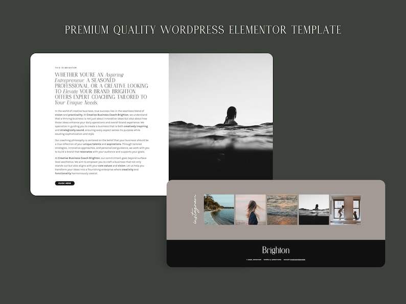 Wordpress Elementor Pro Template ‘brighton’ – Modern Multi-page WP Theme for Creative Coaches ...