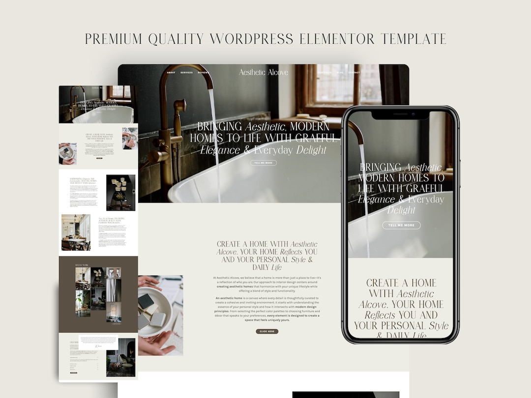 Wordpress Elementor Pro Template 'aesthetic Alcove' - Premium WP Theme ...